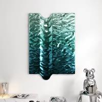 China Premium 304 316 SS Plating Water Ripple Wall Art Decor For Modern Star Hotel Lobby for sale