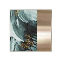 China Dark Green Metallic Sandstone Painting Hotel Lobby Commercial Interior Mural for sale