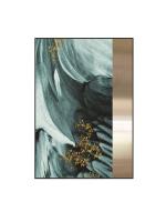 China Dark Green Metallic Sandstone Painting Hotel Lobby Commercial Interior Mural for sale