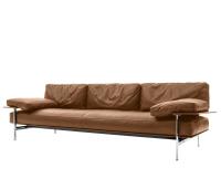 China Light Luxury Minimalist Multi-seat Black Hotel Room Leather Sofa With Metal Frame for sale