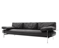 China Light Luxury Minimalist Multi-seat Black Hotel Room Leather Sofa With Metal Frame for sale