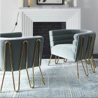 China Customised Hotel Stainless Steel Single Sofa Chair With Optional Fabric And Metal Legs for sale