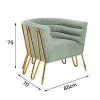 China Customised Hotel Stainless Steel Single Sofa Chair With Optional Fabric And Metal Legs for sale