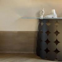 China Luxury Hotel High-end Stainless Steel Marble Gold Entrance Table for sale