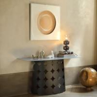 China Luxury Hotel High-end Stainless Steel Marble Gold Entrance Table for sale