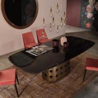 China Luxury Hotel High-end Stainless Steel Marble Gold Entrance Table for sale