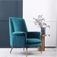 China Scandinavian Simple Hotel Velvet Single Sofa Customized Colour Size for sale