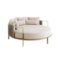 China Luxury Hotel Outdoor Rattan Round Bed Alfresco Lounger Sofa for sale