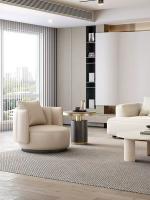 China Contemporary Hotel Minimalist Style Genuine Leather Single Sofa for Reception Area for sale