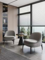China 5 Star Hotel Minimalist Style Genuine Leather Sofa Business Chair And Table Set for sale
