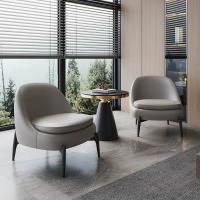 China 5 Star Hotel Minimalist Style Genuine Leather Sofa Business Chair And Table Set for sale