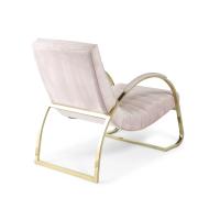 China 5 Star Hotel Pink Brushed Velvet Modern Single Sit Armchair Customization for sale