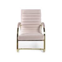 China 5 Star Hotel Pink Brushed Velvet Modern Single Sit Armchair Customization for sale