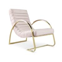 China 5 Star Hotel Pink Brushed Velvet Modern Single Sit Armchair Customization for sale