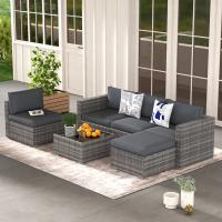 China High-grade Hotel Outdoor Sofa Rattan Wicker Rattan Chair Rattan Sofa Combination for sale