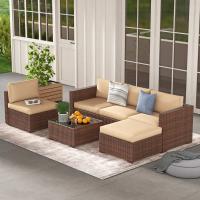 China High-grade Hotel Outdoor Sofa Rattan Wicker Rattan Chair Rattan Sofa Combination for sale