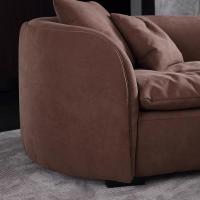 China Hotel Simple Frosted Velvet Fabric Sofa Curved Corner Living Room Sofa for sale