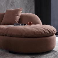 China Hotel Simple Frosted Velvet Fabric Sofa Curved Corner Living Room Sofa for sale