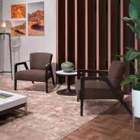 China Customised Star Hotel Single Stainless Steel Armchair With Fabric Option for sale
