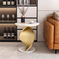 China Black Gold Marble Coffee Table Casual Metal Side Table Hotel Office Use for sale