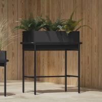 China 5 Star Hotel Luxury Outdoor Black Metal Flowerpot for sale