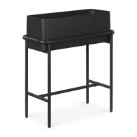 China 5 Star Hotel Luxury Outdoor Black Metal Flowerpot for sale