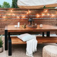 China 5 Star Hotel Wooden Outdoor Dinning Table Bench Set  Contemporary for sale