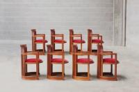 China High End 5 Star Hotel Restaurant Furniture Wood Dinning Chair 8 Sets for sale
