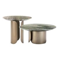 China Five-star Hotel Modern Carbon Steel Art Round Corner Table Guest Room Bedside Table for sale