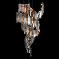 China Warm 3000K Chandelier In Copper With Clear Glass For Hotel Interior Furniture for sale