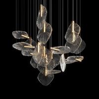 China Off-Standard Custom Whole House Chandelier Glass Disc Metal Art Piece Lights for sale