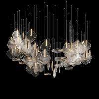 China Off-Standard Custom Whole House Chandelier Glass Disc Metal Art Piece Lights for sale