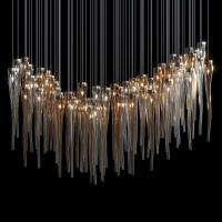 China Luxurious Champagne Tassel Large Lighting For Hotel Restaurant Resort Retail Shop for sale