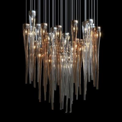 China Luxurious Champagne Tassel Large Lighting For Hotel Restaurant Resort Retail Shop for sale
