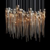 China Luxurious Champagne Tassel Large Lighting For Hotel Restaurant Resort Retail Shop for sale
