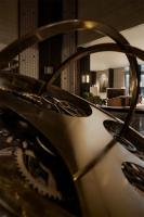 China Melting Clock Art Creation Metal Sculpture With Ceiling Hanging Design For Hotel for sale