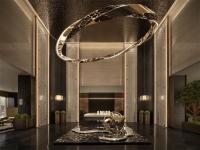 China Melting Clock Art Creation Metal Sculpture With Ceiling Hanging Design For Hotel for sale