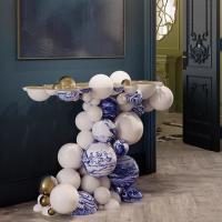 China Star Hotel Art Bubble Style Entryway Table With Sturdy Metal Base for sale
