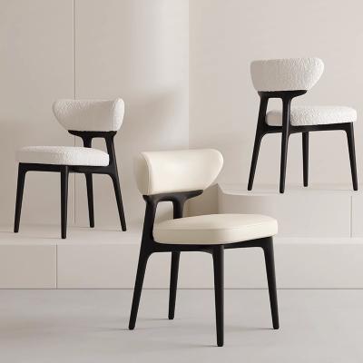 China Star Hotel Solid Wood White Leather Dining Room Chairs for sale