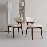 China Star Hotel Solid Wood White Leather Dining Room Chairs for sale