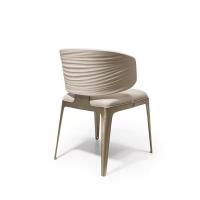 China Hotel Restaurant Light Luxury Stainless Steel Leather Dining Chair for sale