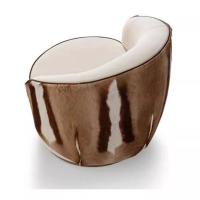 China Stainless Steel Leather Swivelling Sofa Chair For Hotel Rooms for sale