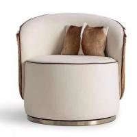 China Stainless Steel Leather Swivelling Sofa Chair For Hotel Rooms for sale