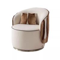 China Stainless Steel Leather Swivelling Sofa Chair For Hotel Rooms for sale