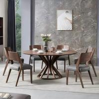 China 5 Star Hotel Restaurant High Quality Solid Wood Round Dinning Table 6-Seat for sale