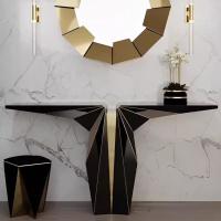 China Stainless Steel Entrance Table For Five-star Hotels In Modern Minimalist Style for sale