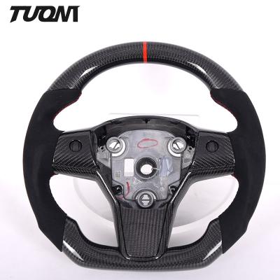 China OEM Personalised Tesla Carbon Fiber Steering Wheel Model 3 For Auto Decoration for sale