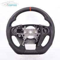 China Sports Cr V Honda Carbon Fiber Steering Wheel Red Stitch Plain Weaving for sale