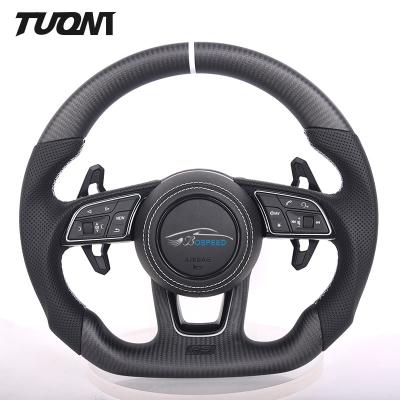 China Matte Audi Carbon Fiber Steering Wheel Real Leather RS International Auto Parts for sale