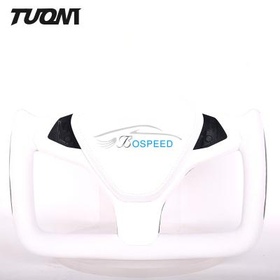 China White Leather Tesla Carbon Fiber Steering Wheel Model X Model S for sale